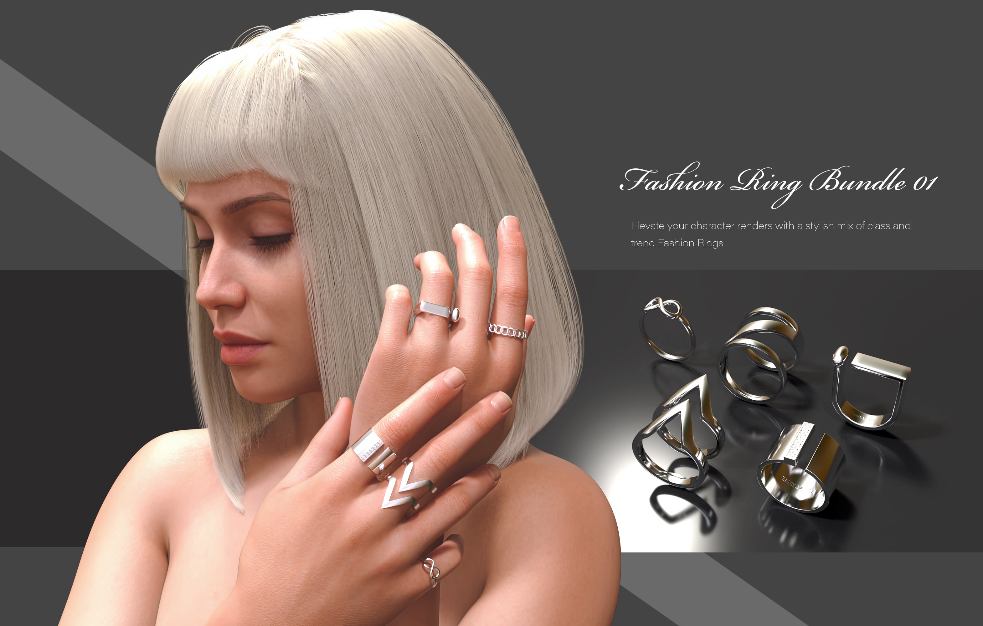 Fashion Ring Bundle 01 | Daz 3D