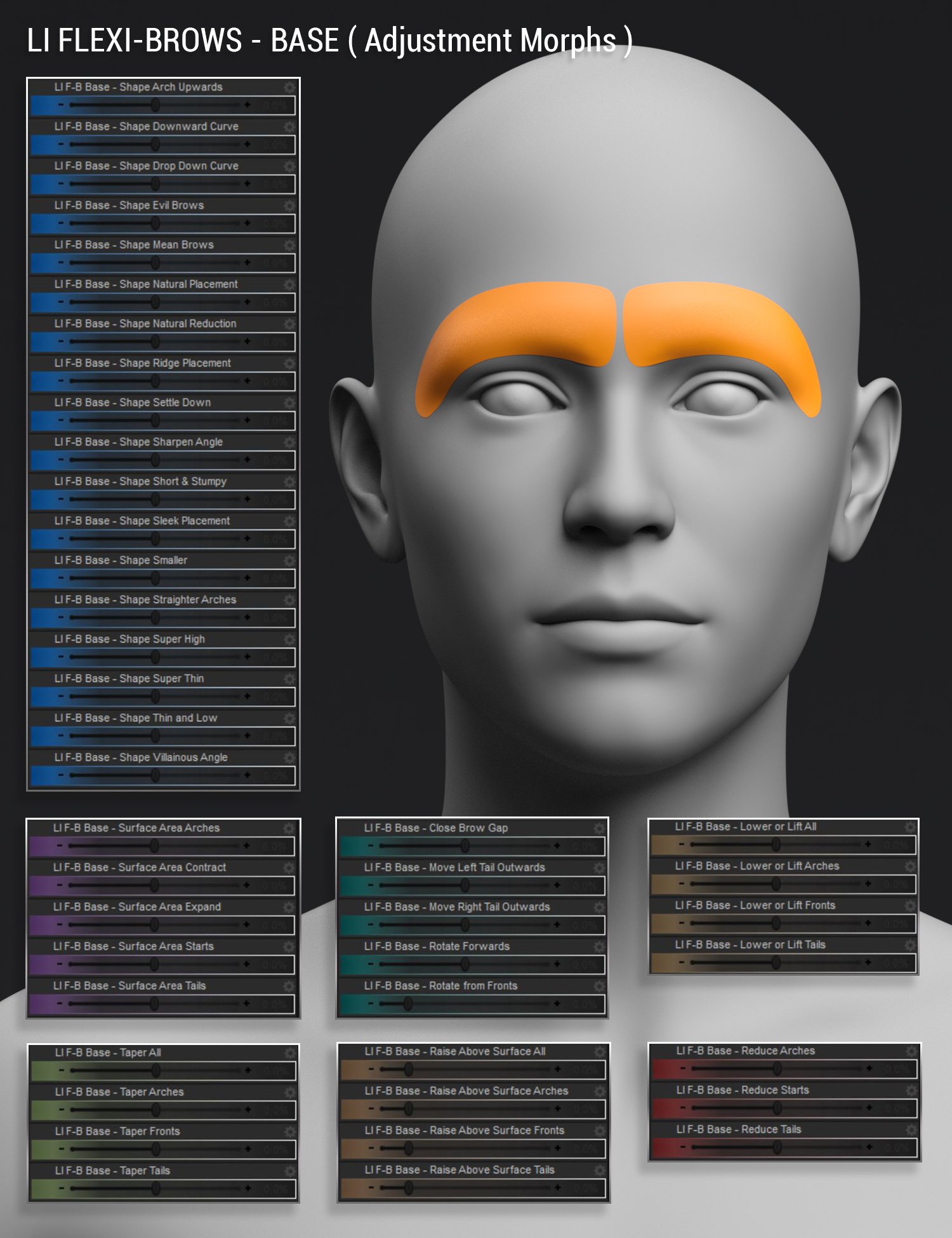 LI Flexi-Brows for Genesis 9 | Daz 3D