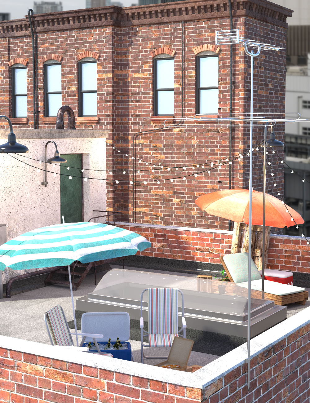 Rooftop Humble Props | Daz 3D