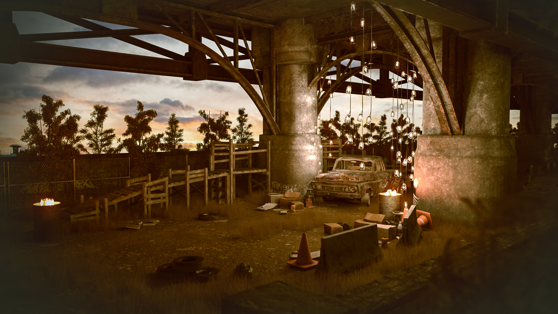 Under Bridge Hiding Ground | Daz 3D