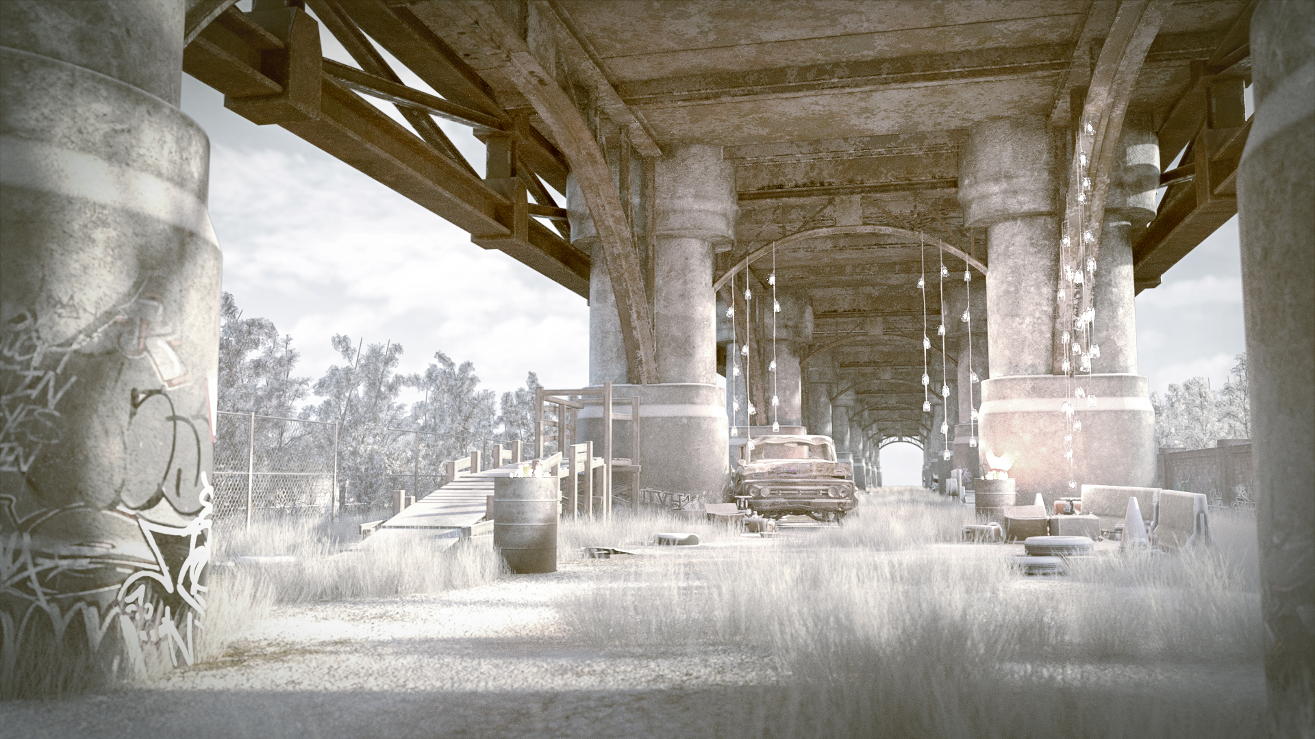 Under Bridge Hiding Ground | Daz 3D