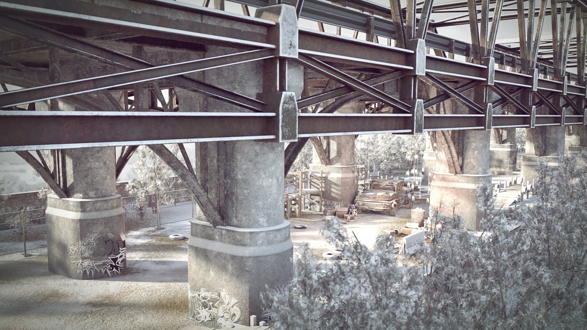 Under Bridge Hiding Ground | Daz 3D