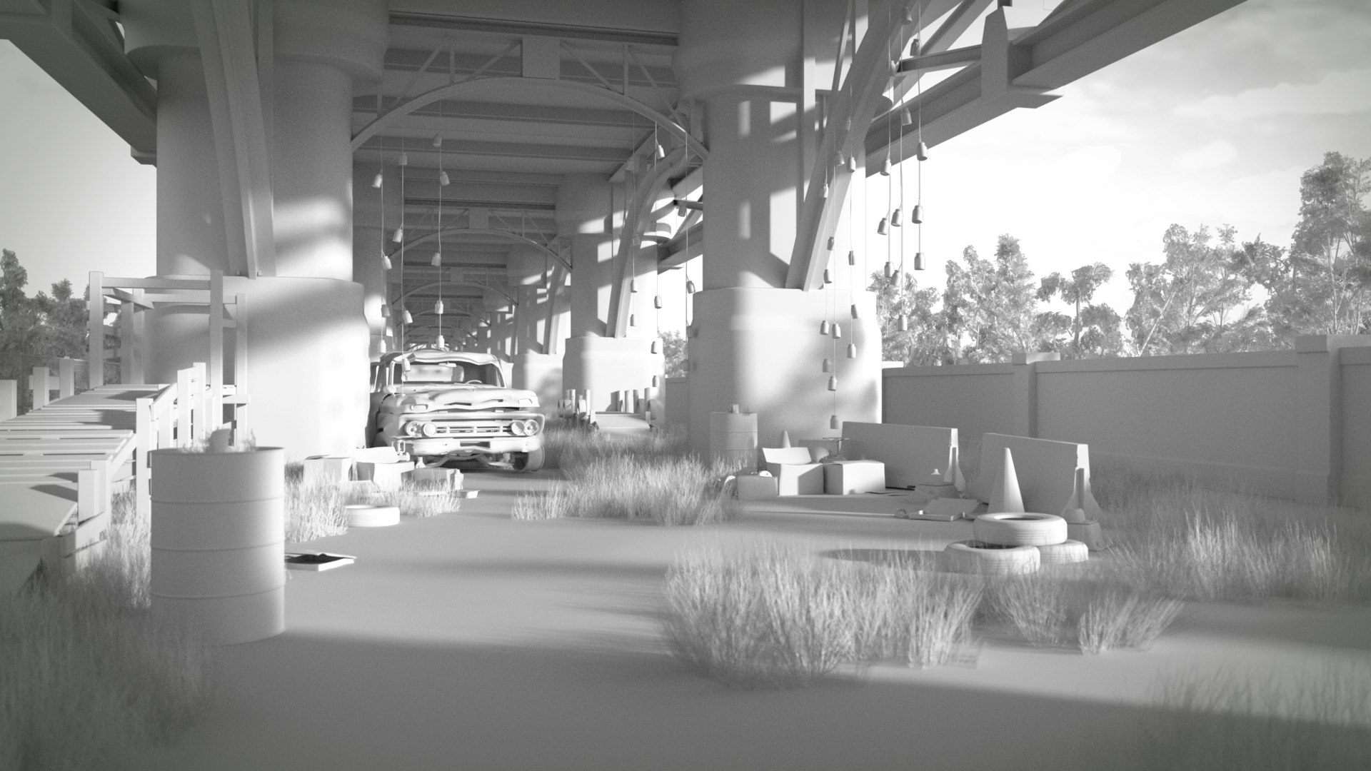 Under Bridge Hiding Ground | Daz 3D