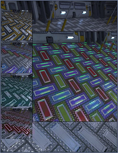 Herringbone Sci-Fi Flooring Iray Shaders | Daz 3D