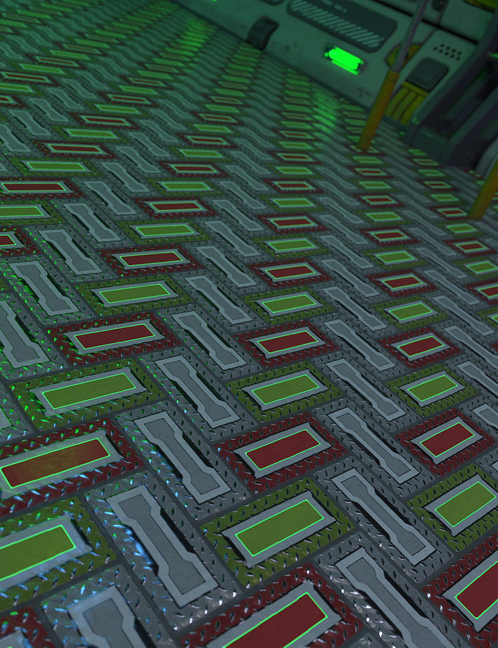 Herringbone Sci-Fi Flooring Iray Shaders | Daz 3D