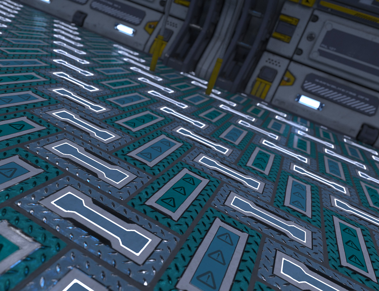 Herringbone Sci-Fi Flooring Iray Shaders | Daz 3D