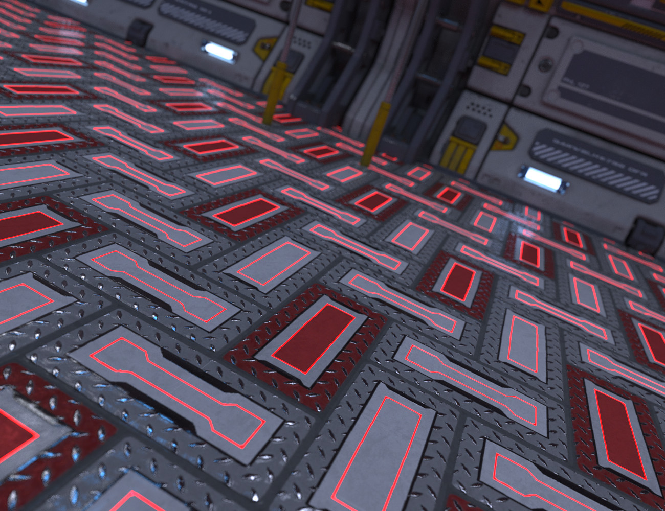 Herringbone Sci-Fi Flooring Iray Shaders | Daz 3D