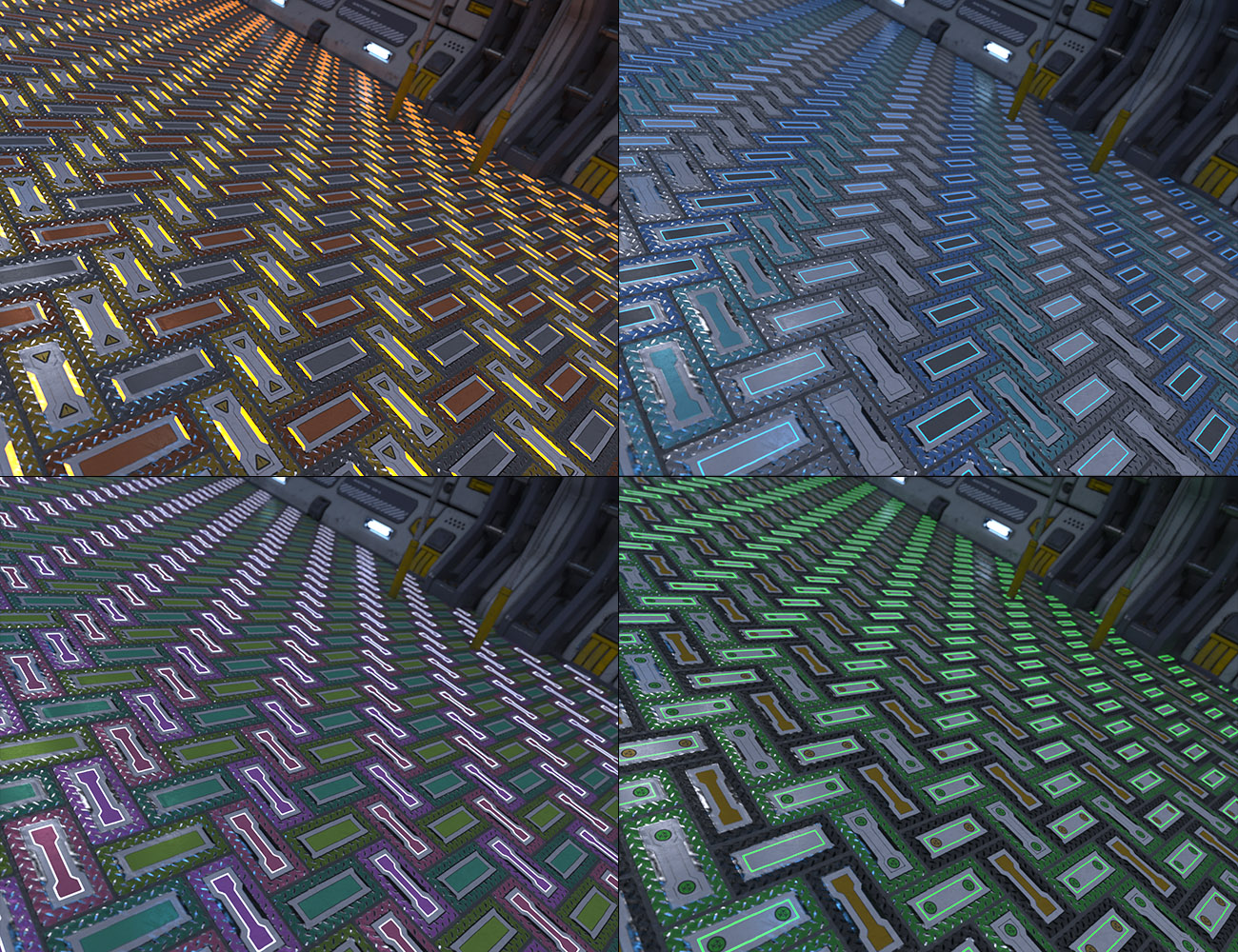 Herringbone Sci-Fi Flooring Iray Shaders | Daz 3D