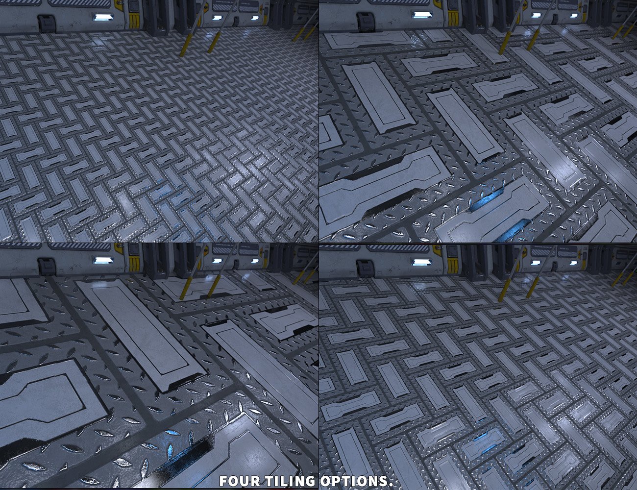 Herringbone Sci-Fi Flooring Iray Shaders | Daz 3D