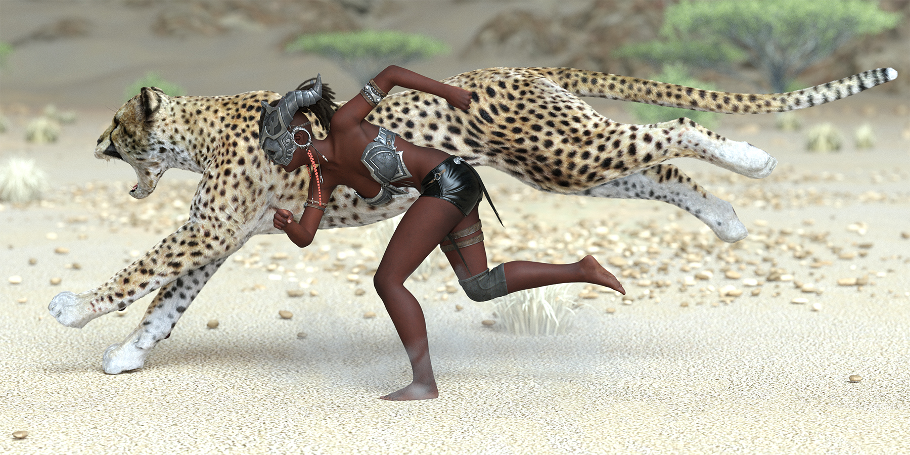 Speed Masters Poses for Genesis 9 and Big Cat 2 Cheetah | Daz 3D