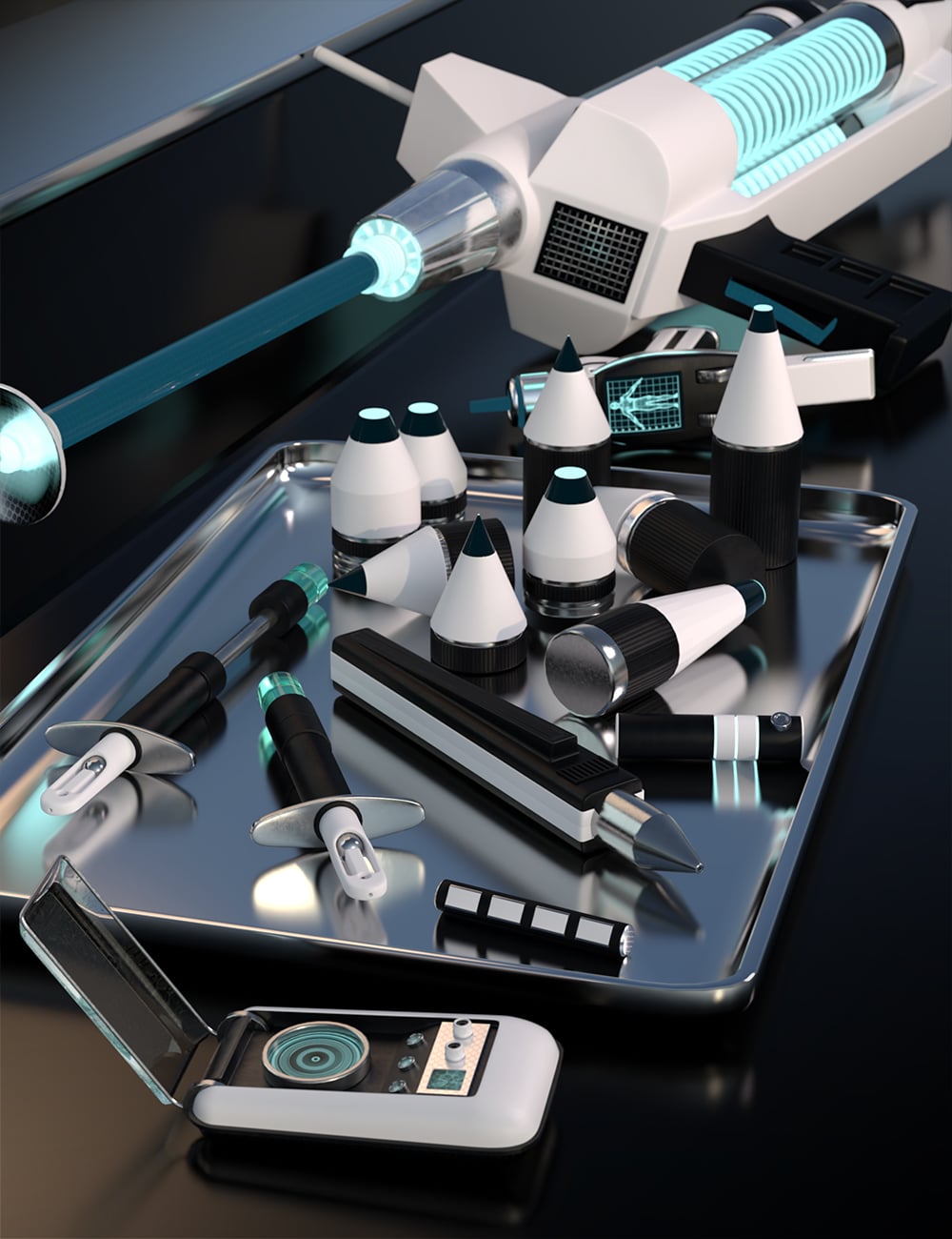 Toon Outer Space Ship Bundle Iray Texture Add-On | Daz 3D