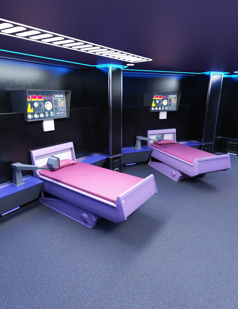 Toon Outer Space Ship Bundle Iray Texture Add-On | Daz 3D