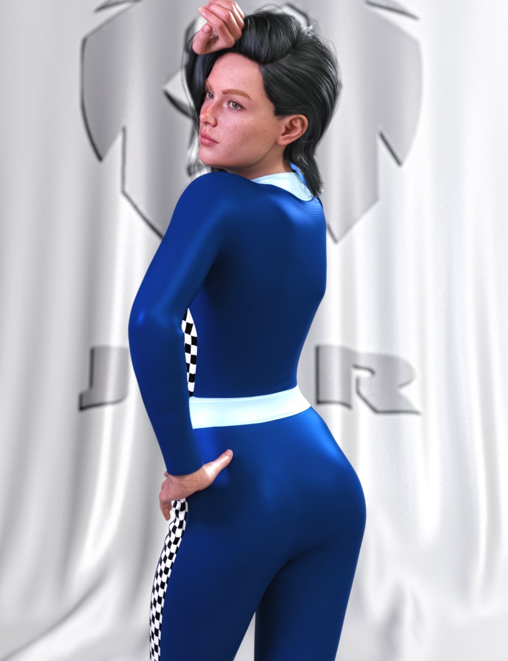 JMR dForce Racing Costume for Genesis 9 and 8 Female | Daz 3D
