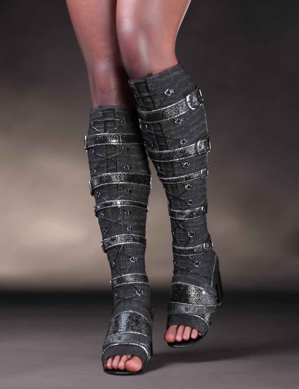 CB Maeriel Boots For Genesis 9, 8 and 8.1 with Denim and Fabric ...