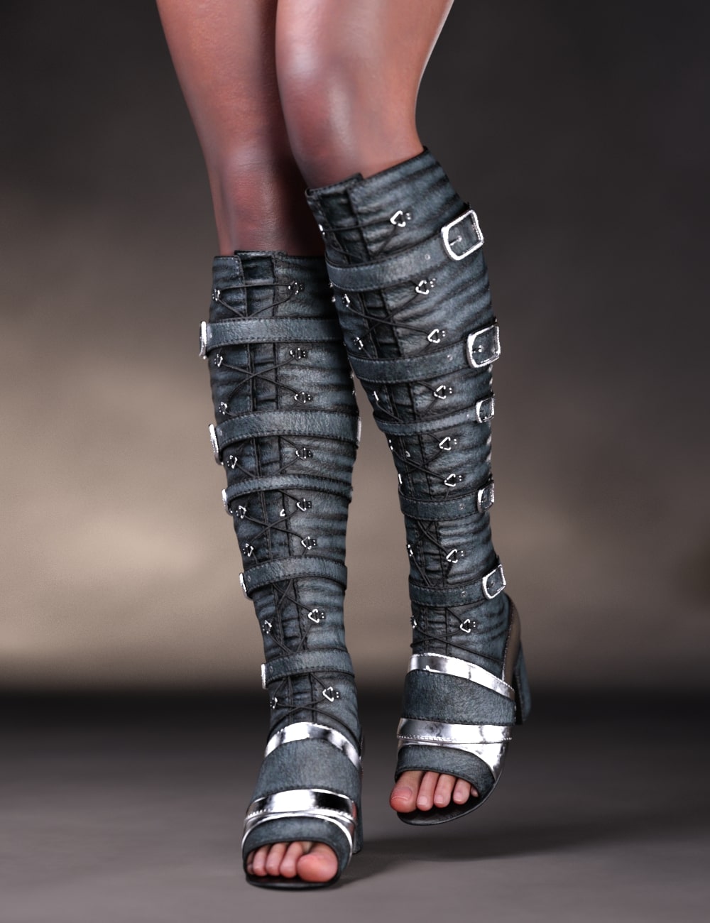 CB Maeriel Boots For Genesis 9, 8 and 8.1 with Denim and Fabric ...