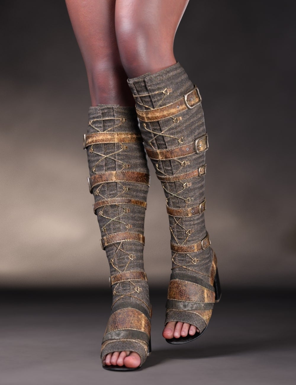 CB Maeriel Boots For Genesis 9, 8 and 8.1 with Denim and Fabric ...