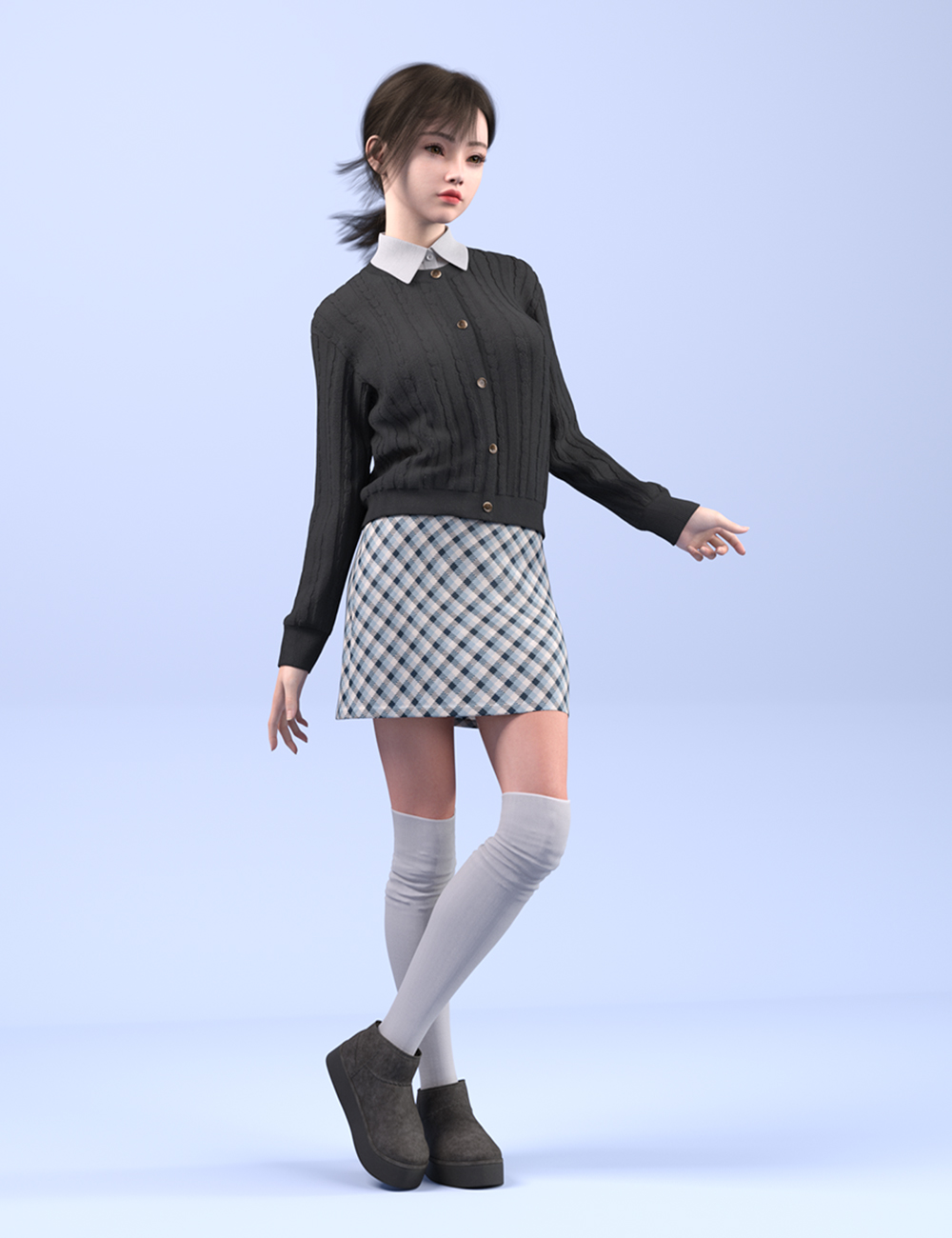 dForce HnC25 Knit Cardigan Outfit for Genesis 9 | Daz 3D