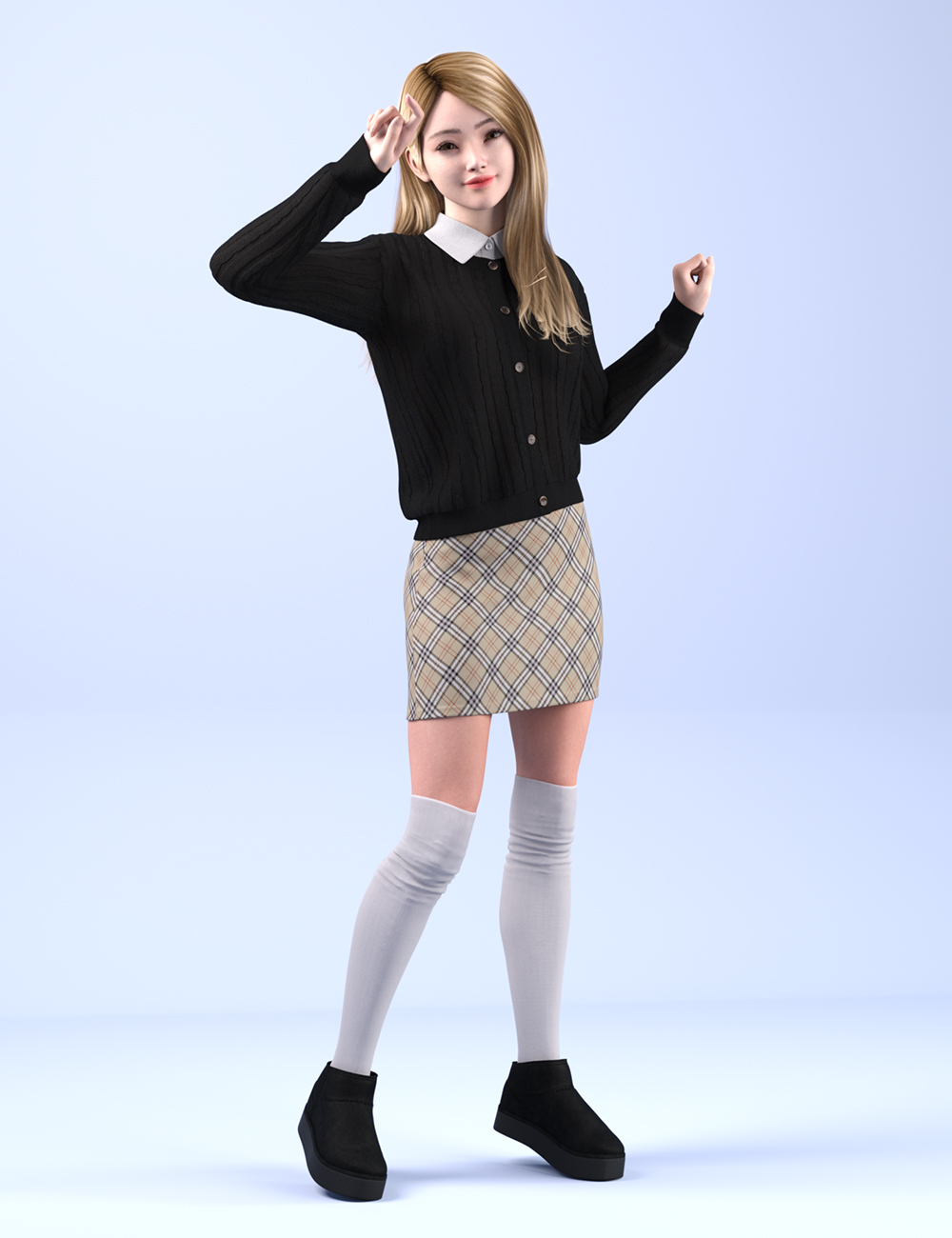 dForce HnC25 Knit Cardigan Outfit for Genesis 9 | Daz 3D