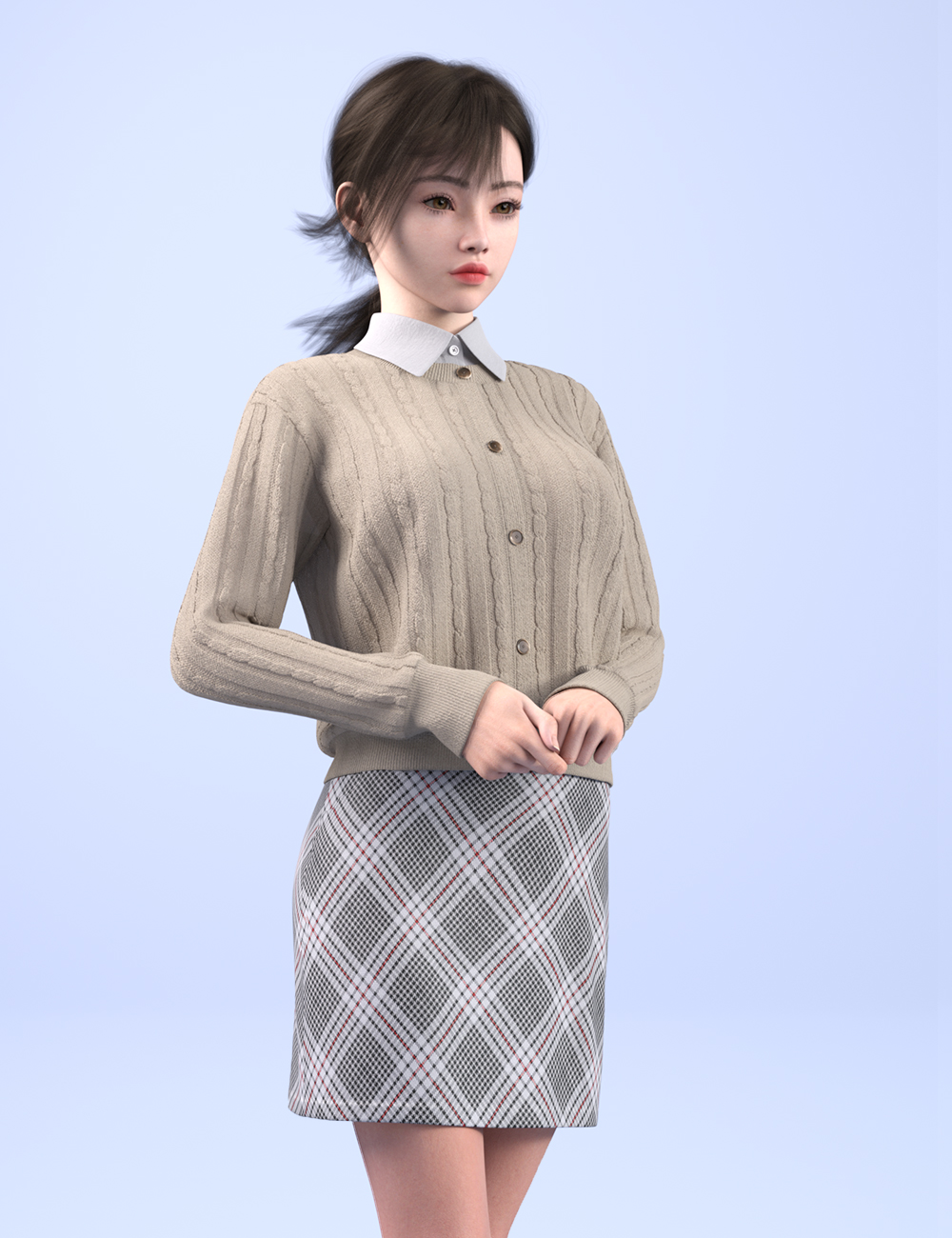dForce HnC25 Knit Cardigan Outfit for Genesis 9 | Daz 3D