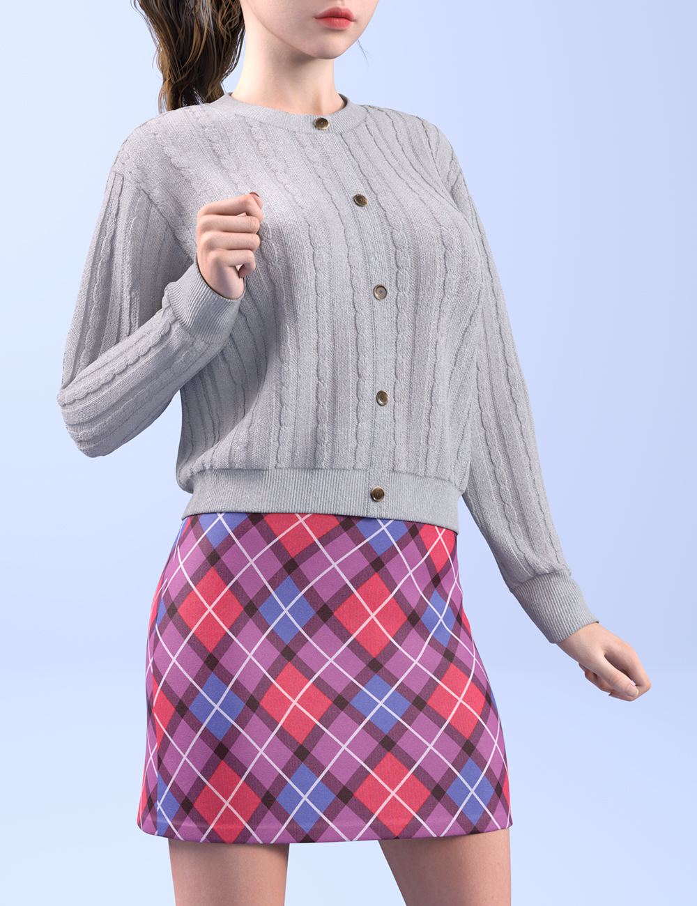 dForce HnC25 Knit Cardigan Outfit for Genesis 9 | Daz 3D