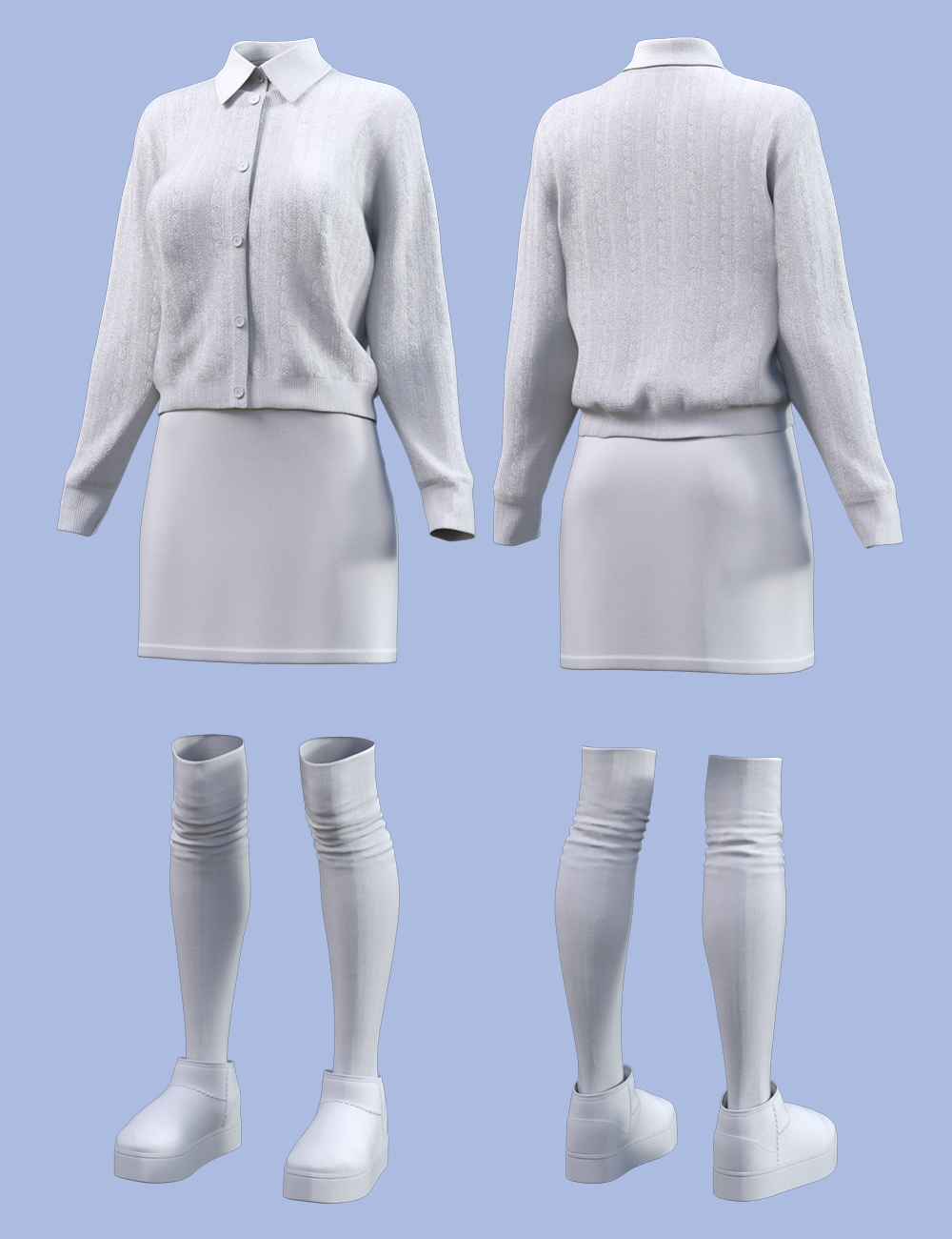 dForce HnC25 Knit Cardigan Outfit for Genesis 9 | Daz 3D