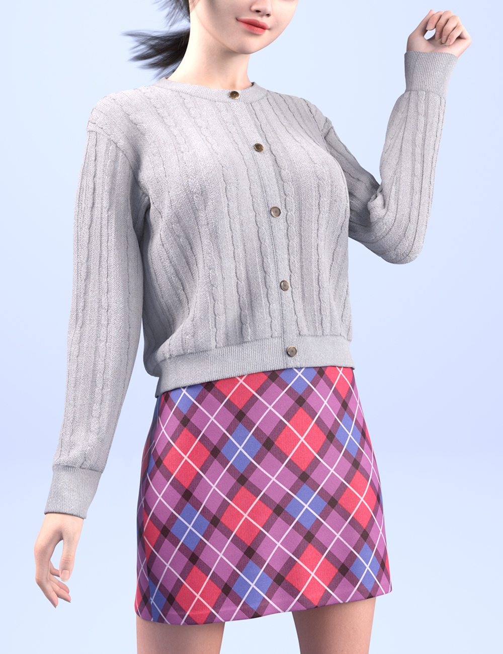 dForce HnC25 Knit Cardigan Outfit for Genesis 9 | Daz 3D