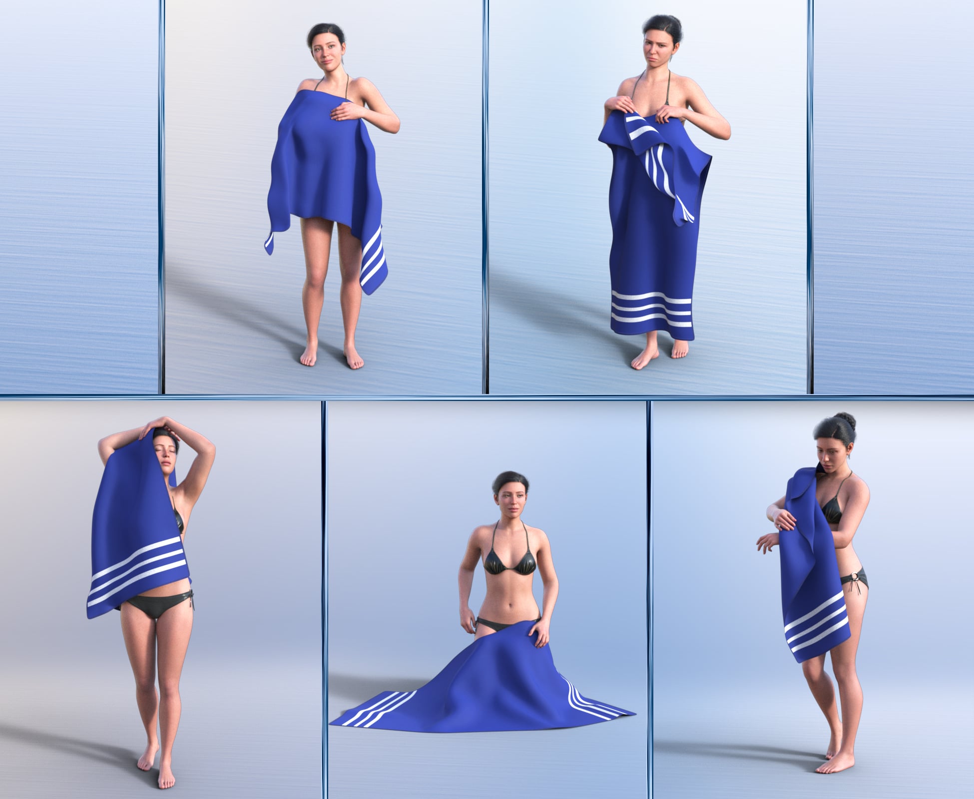 JW The Towel Prop and Poses for Genesis 9 | Daz 3D