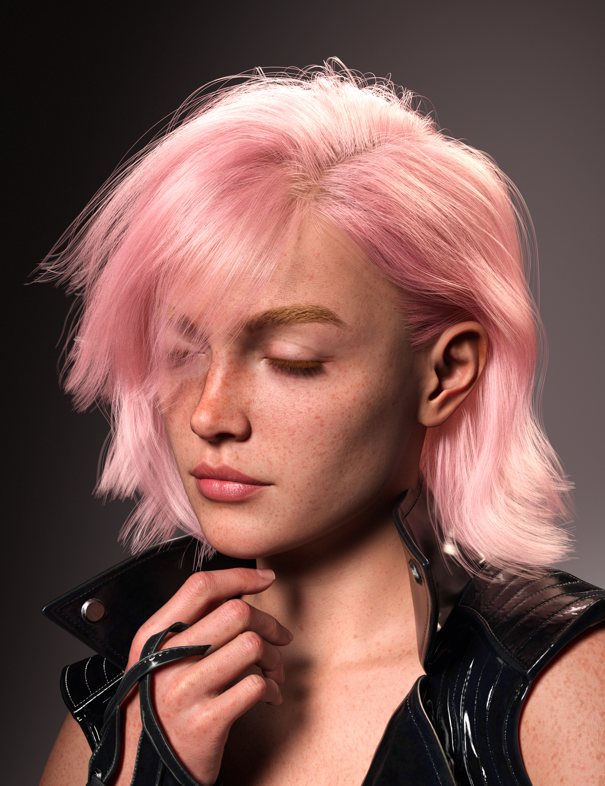 dForce Strand-Based FE Lob Style Hair for Genesis 9, 8, 8.1 | Daz 3D