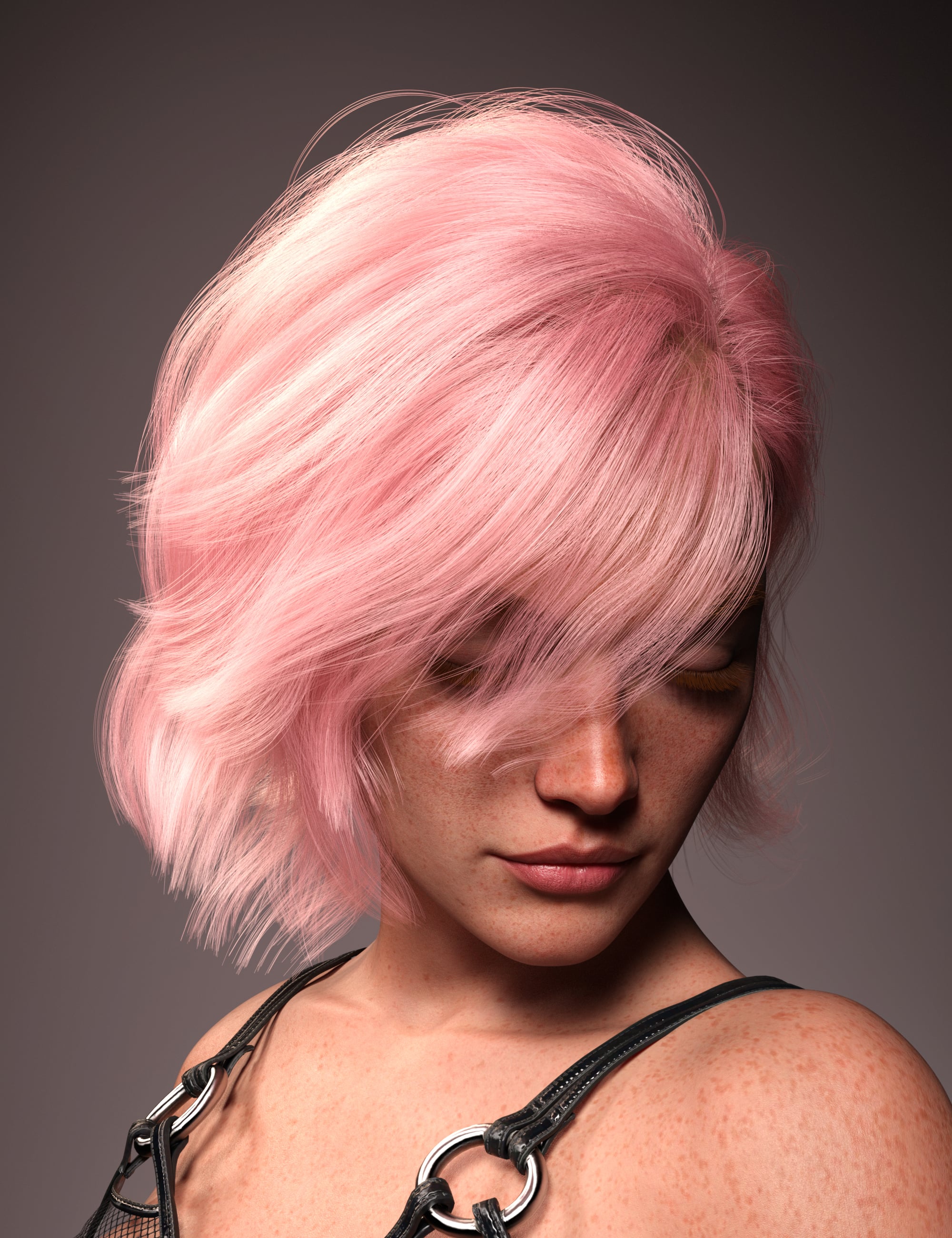 dForce Strand-Based FE Lob Style Hair for Genesis 9, 8, 8.1 | Daz 3D
