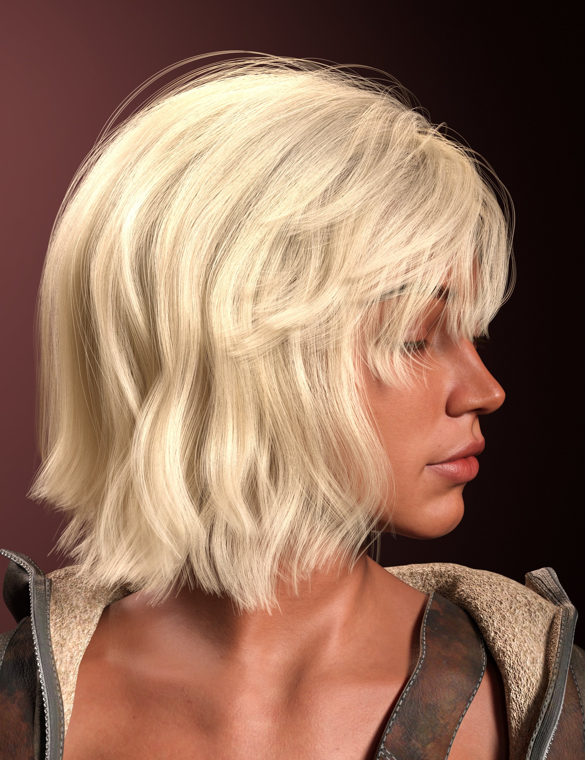dForce Strand-Based FE Lob Style Hair for Genesis 9, 8, 8.1 | Daz 3D
