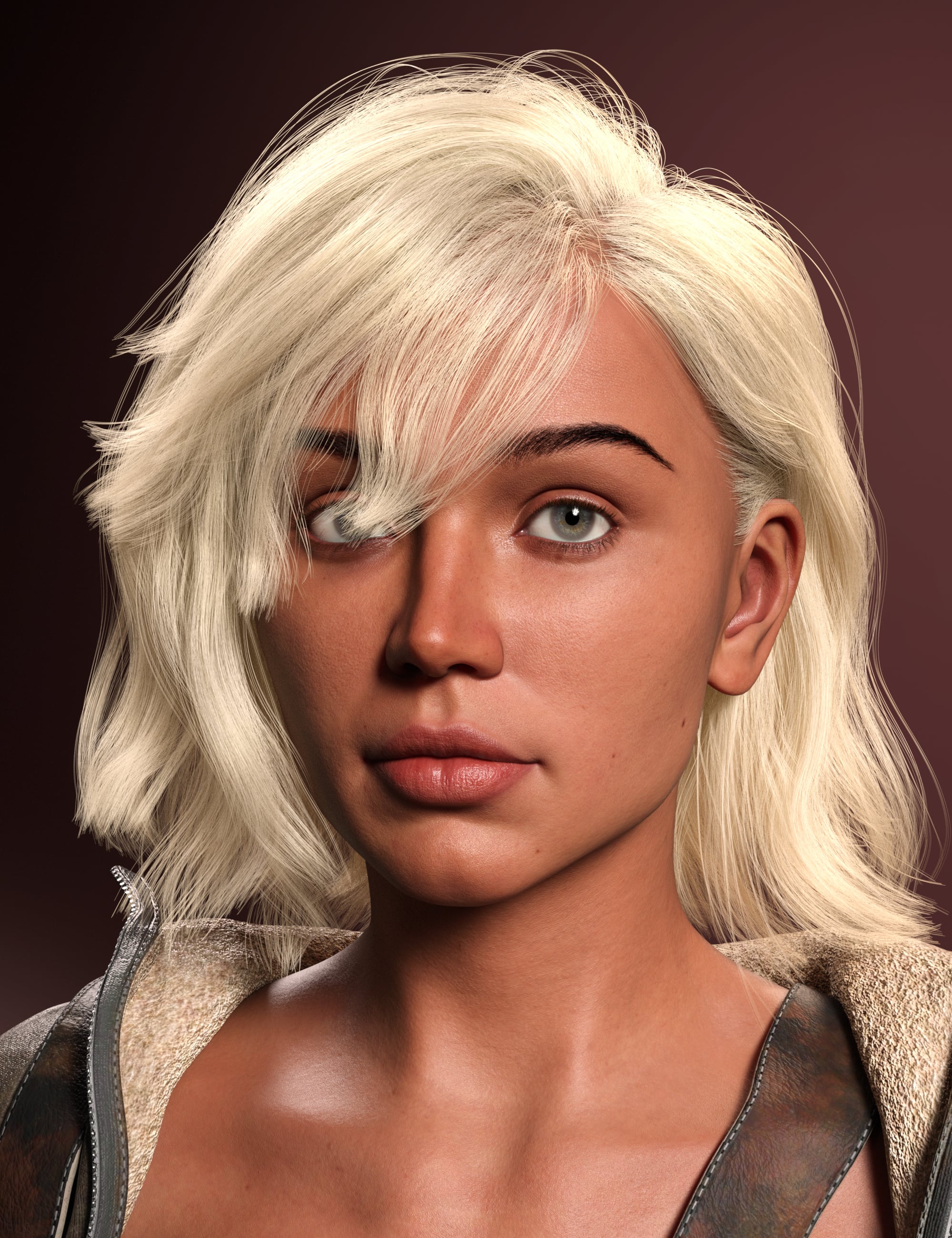 dForce Strand-Based FE Lob Style Hair for Genesis 9, 8, 8.1 | Daz 3D