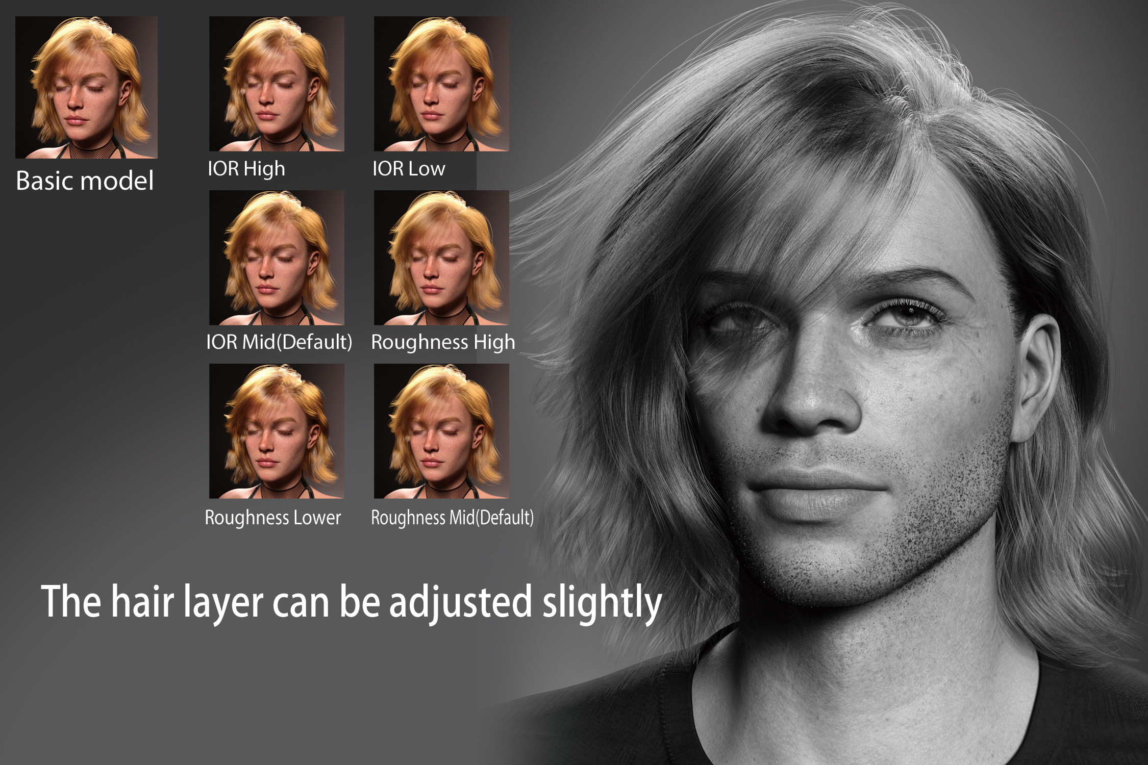 dForce Strand-Based FE Lob Style Hair for Genesis 9, 8, 8.1 | Daz 3D