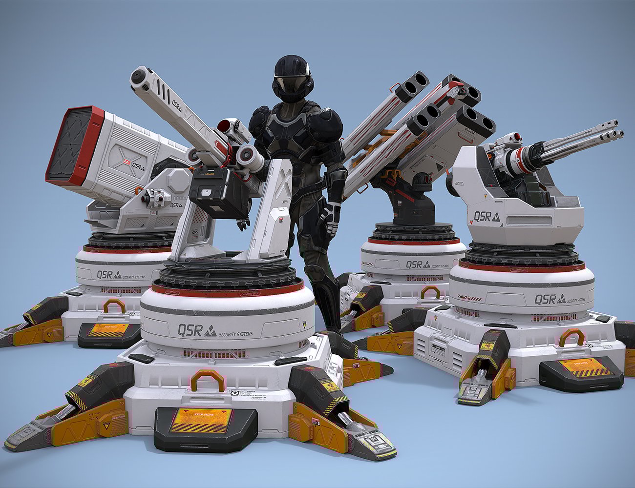 Modular Security Turrets | Daz 3D