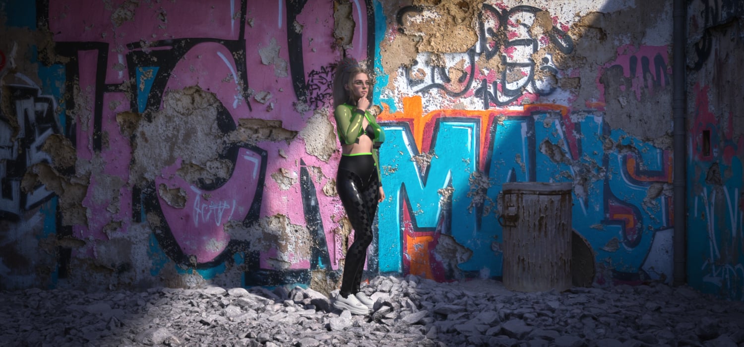 Quick Graffiti Vignette ⋆ Freebies Daz 3D