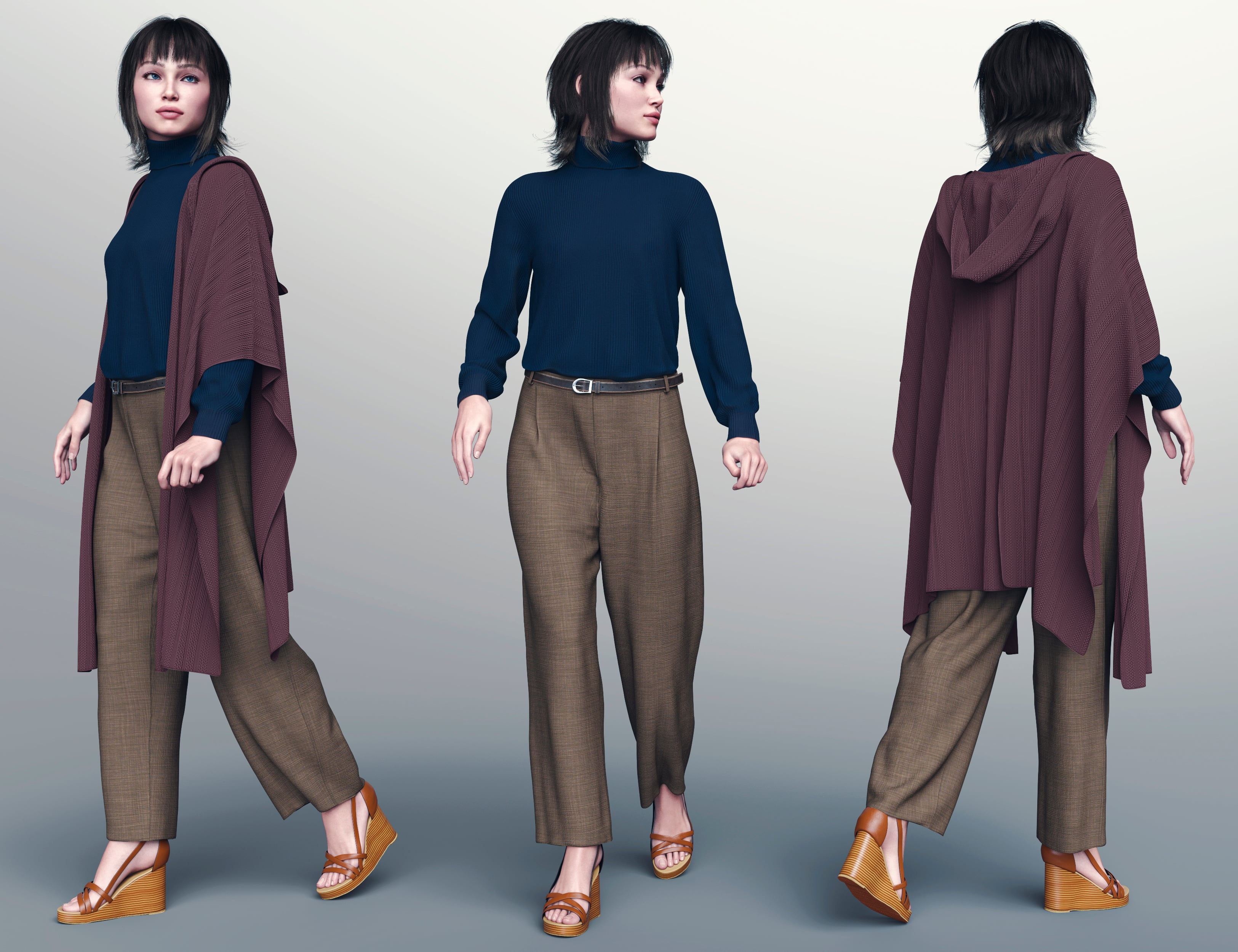 dForce Casual Elegance Outfit for Genesis 9 Texture Add-On | Daz 3D