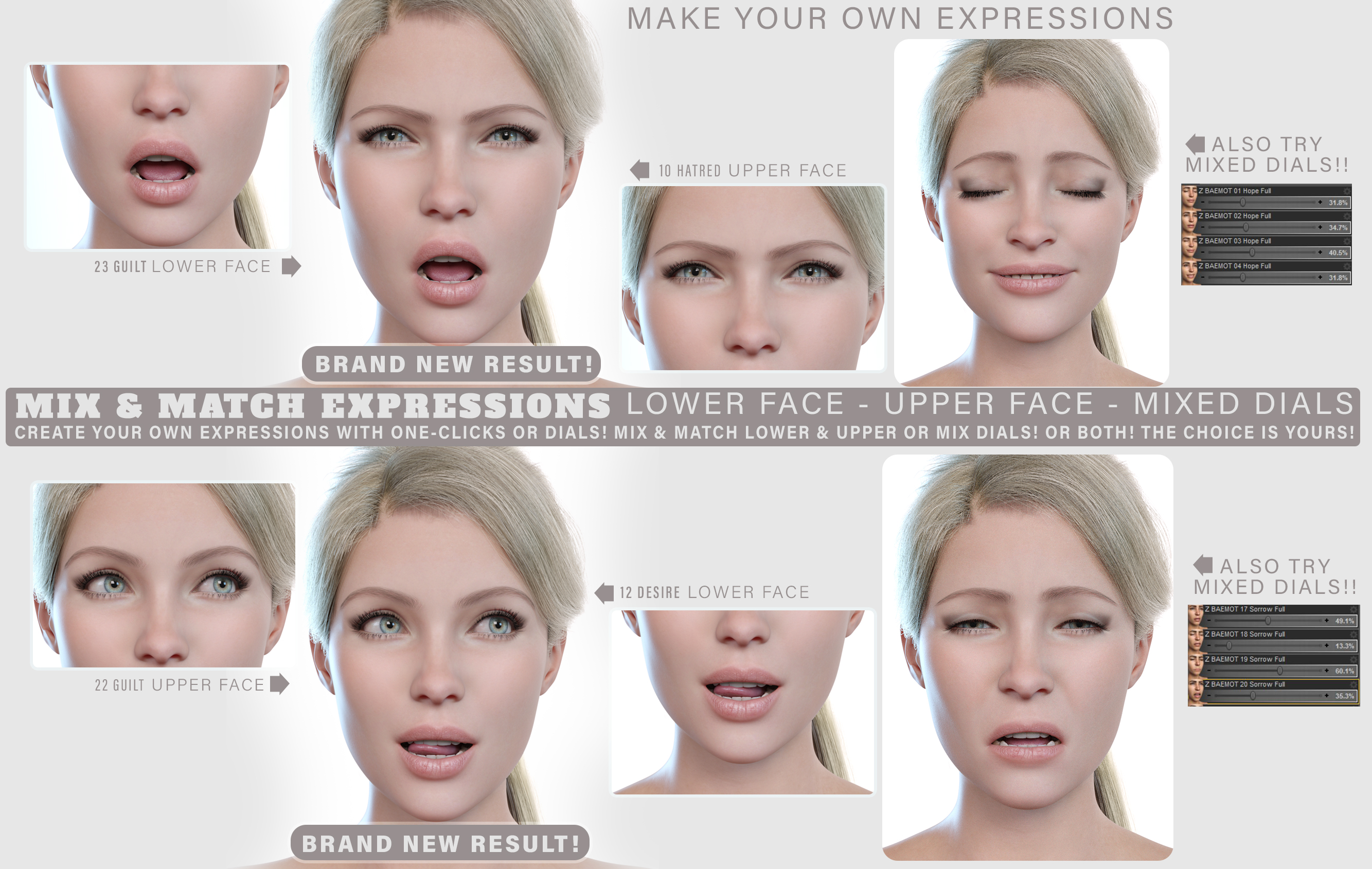 Z Basic Emotions 3 Expressions for Genesis 9 | Daz 3D