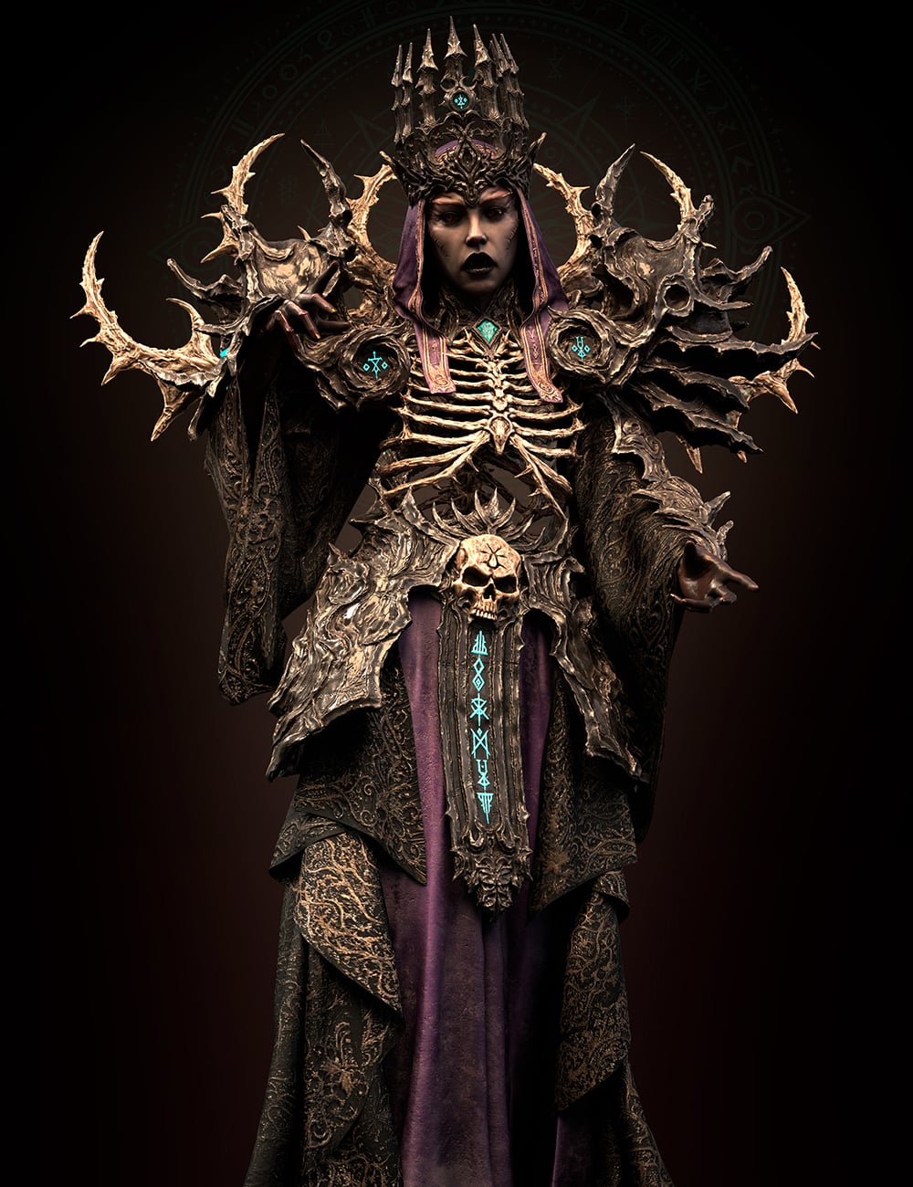 Dark Sovereign HD – A Lich Visage for Genesis 9 | Daz 3D
