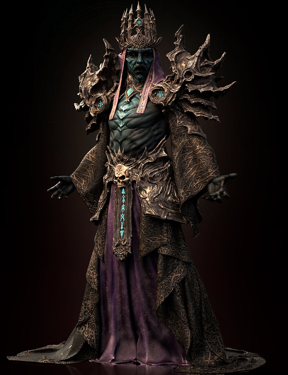 Dark Sovereign HD – A Lich Visage for Genesis 9 | Daz 3D