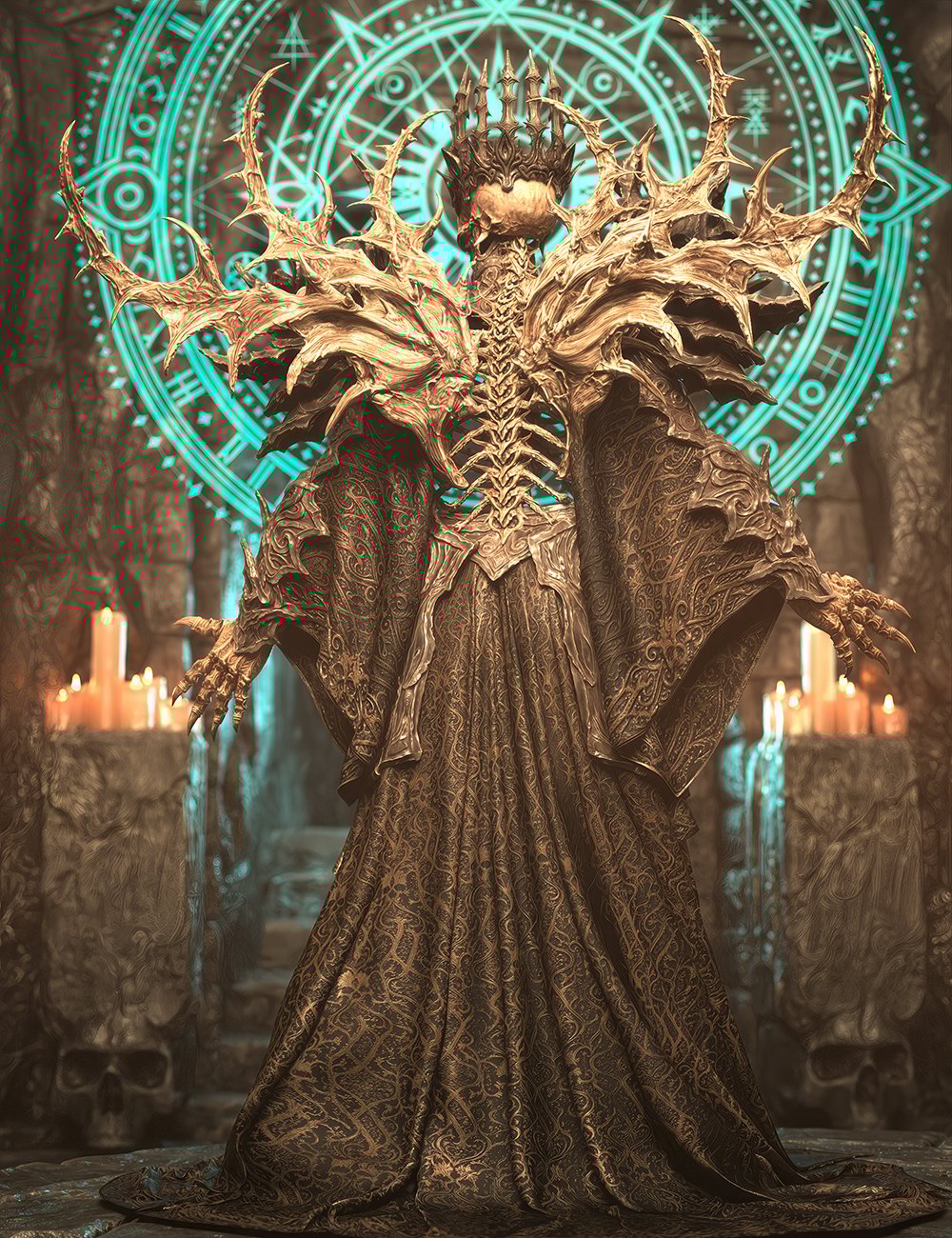 Dark Sovereign HD – A Lich Visage for Genesis 9 | Daz 3D