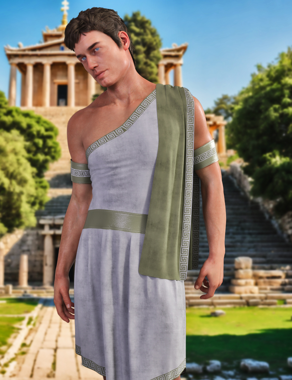 JMR dForce Greek Costume for Genesis 9 and 8 Male | Daz 3D