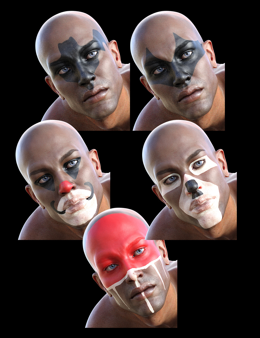 GNBD Natives War Beauty Face Paintings for Genesis 9 | Daz 3D