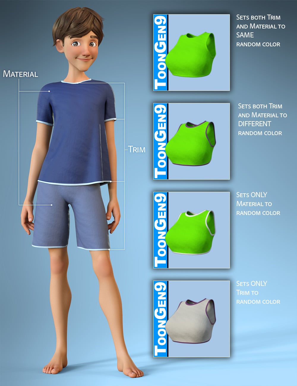 Toon Generations 9 Bundle for Genesis 9 | Daz 3D