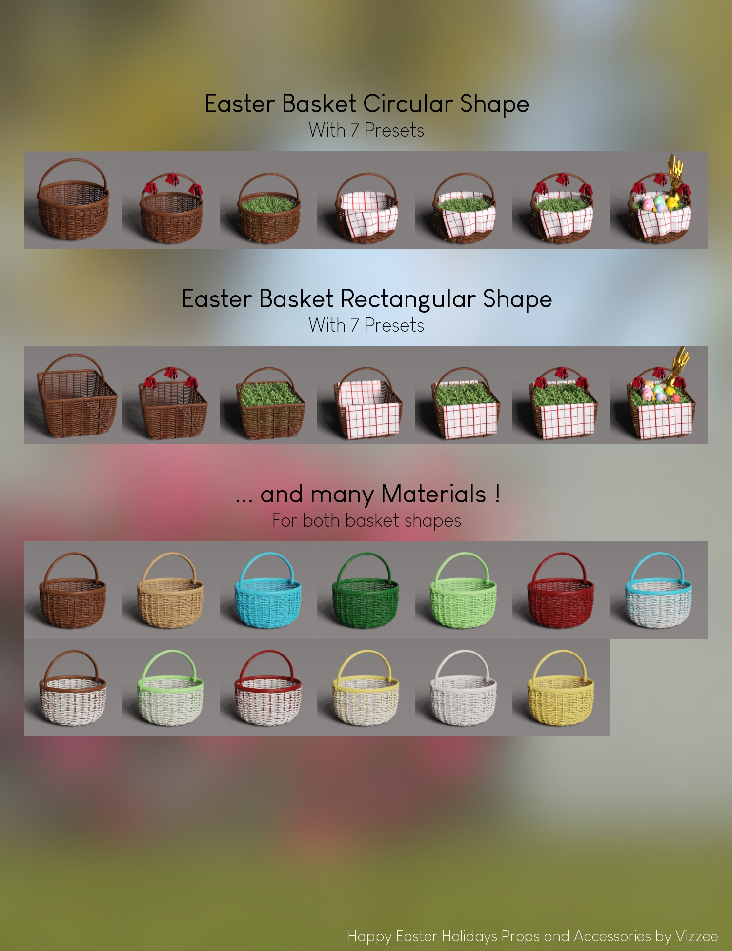 Happy Easter Holidays Props and Accessories | Daz 3D
