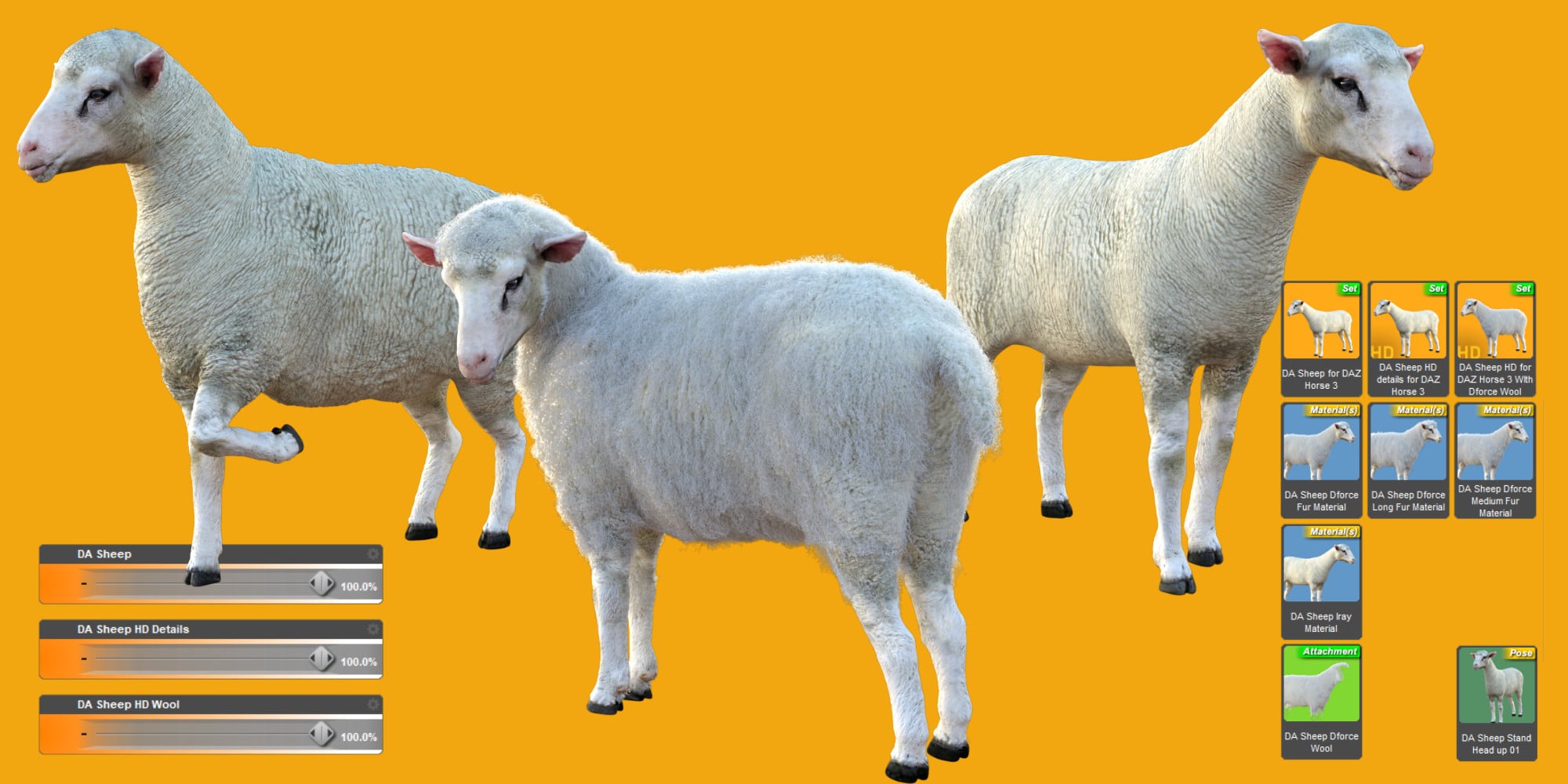 DA Sheep for Daz Horse 3 | Daz 3D