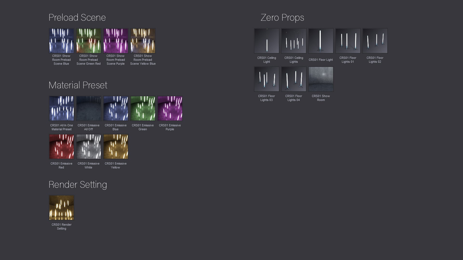 CRS Light Room Scene 01 | Daz 3D