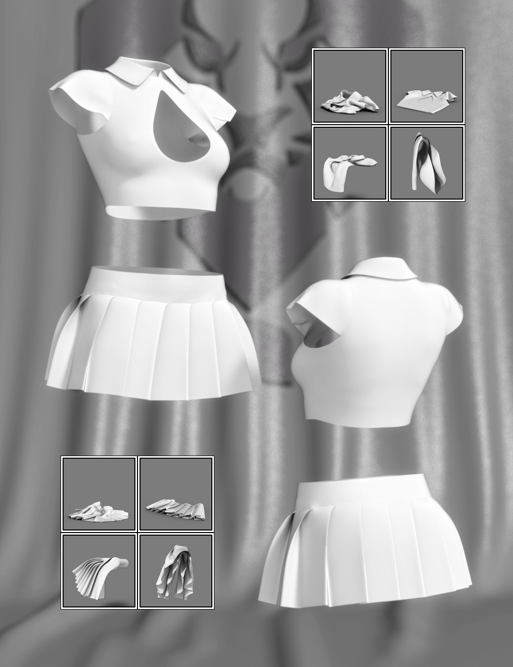 JMR dForce Emily Outfit for Genesis 9 and 8 Female | Daz 3D