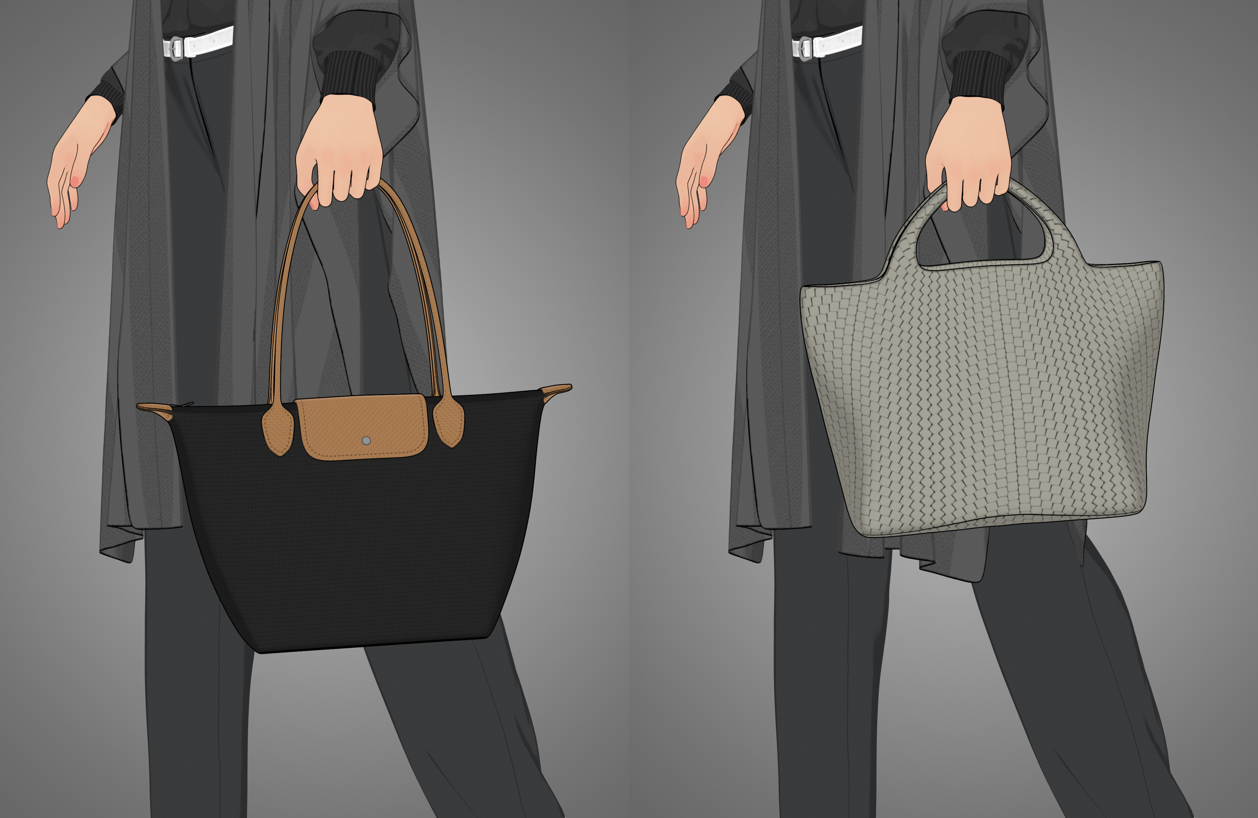 Casual Elegance Bags Toon for Genesis 9 Add-On | Daz 3D