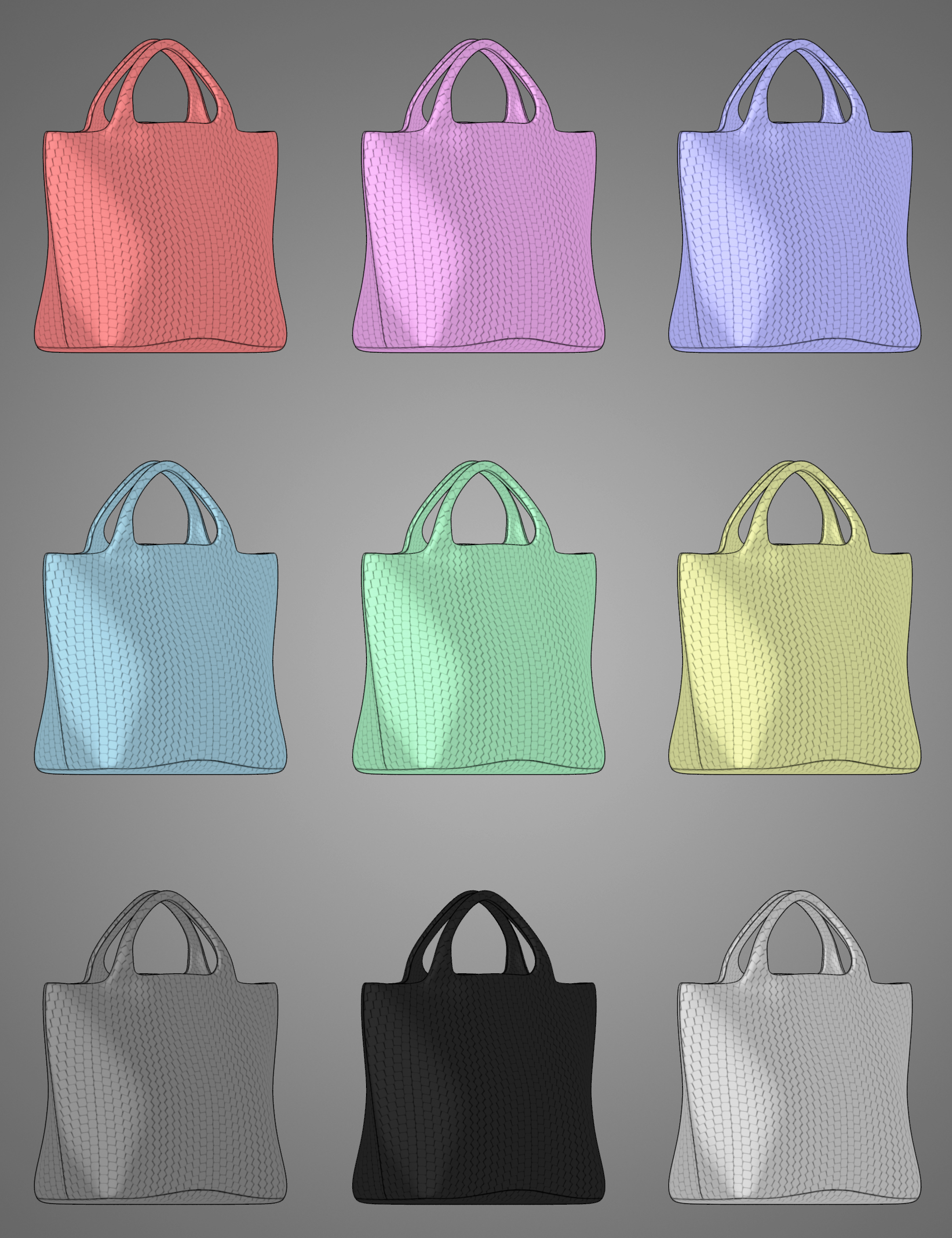 Casual Elegance Bags Toon for Genesis 9 Add-On | Daz 3D