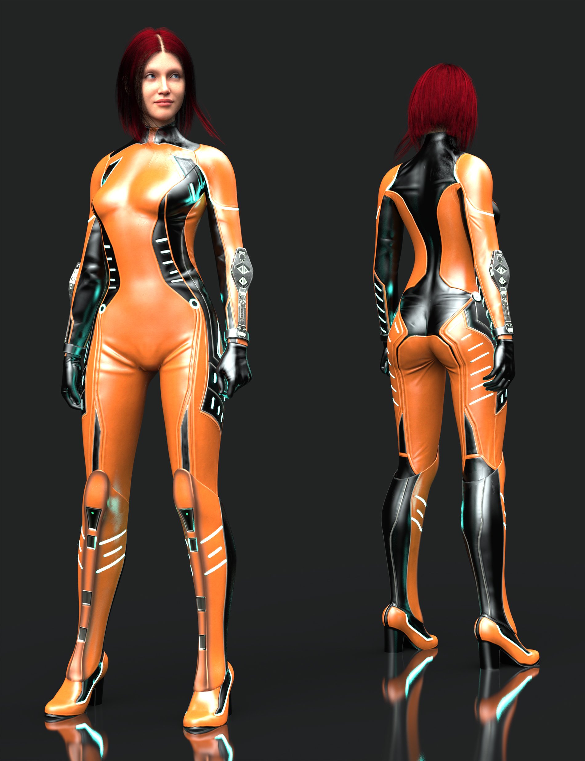 Dark Web Dive Outfit Texture Add-On | Daz 3D