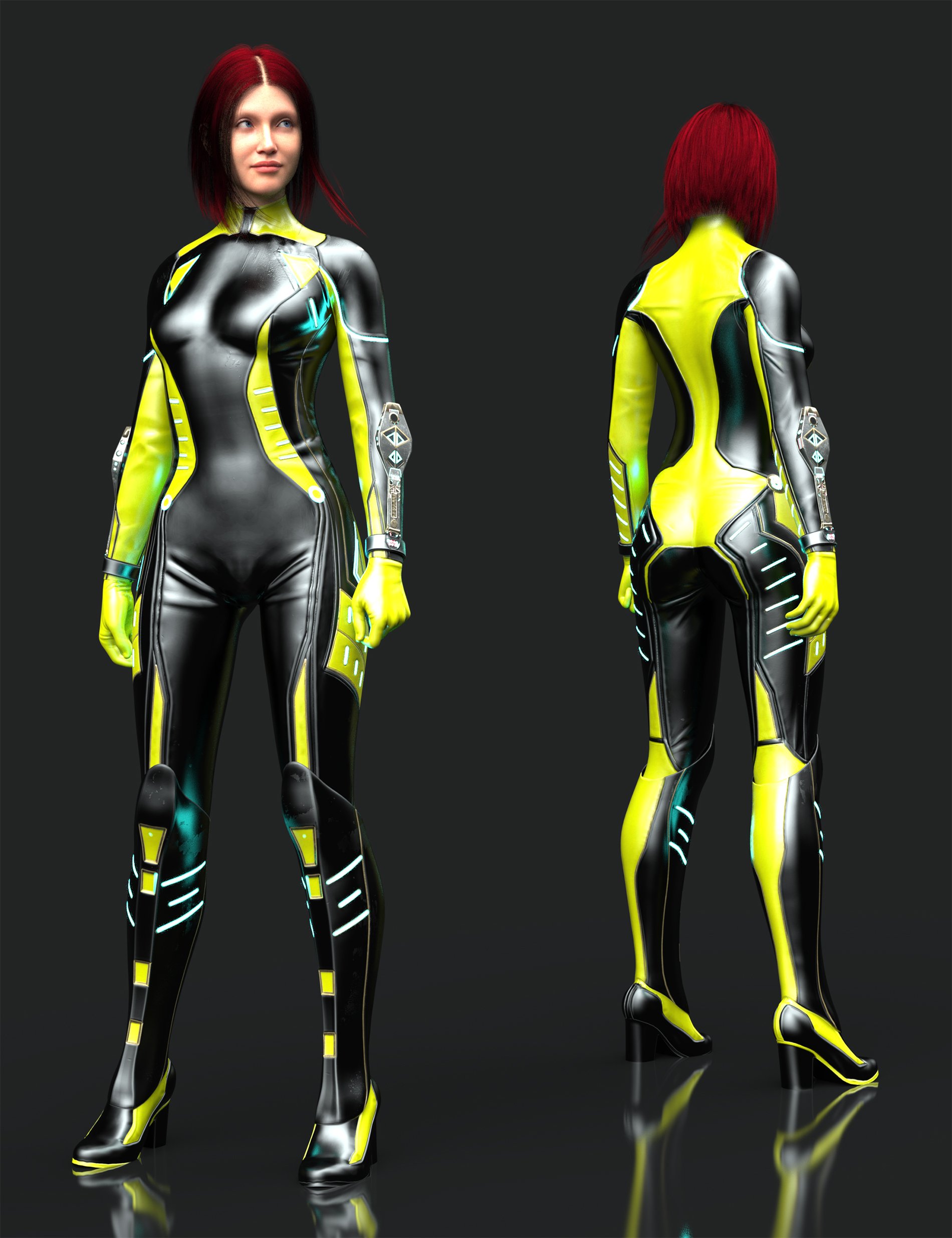 Dark Web Dive Outfit Texture Add-On | Daz 3D